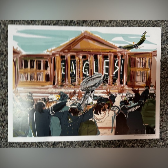 Art | Philadelphia Eagles Celebration Art Print Philly Museum Steps ...